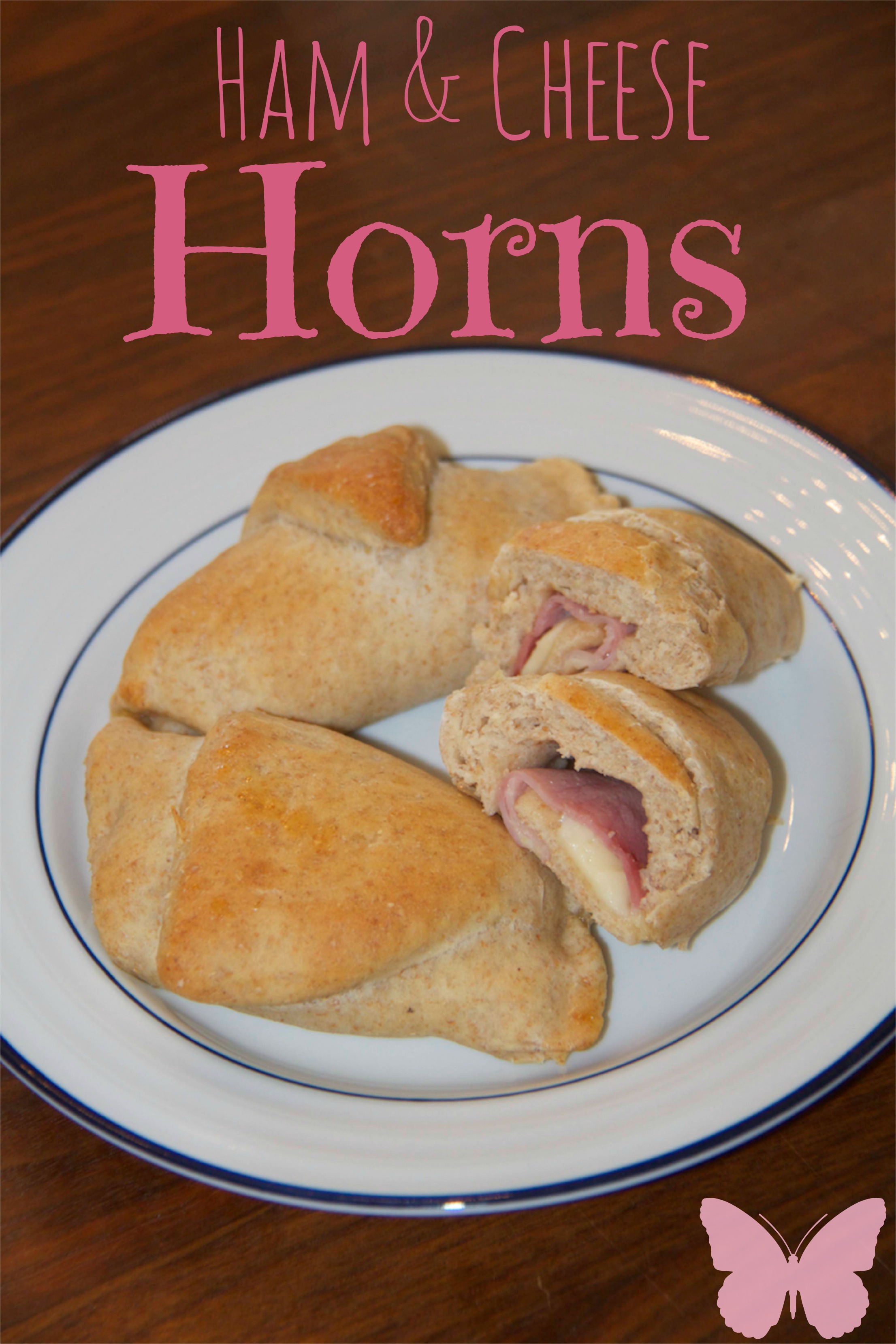 Ham and Cheese Horns | Creative Pink Butterfly